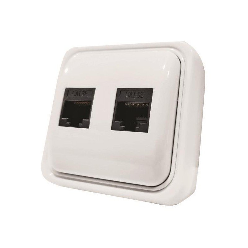 ΠΡΙΖΑ ΜΙΝΙ DATA ΔΙΠΛΗ RJ45 8P8C ΛΕΥΚΗ IP20 147-16246